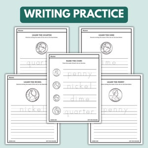 Printable Coin Worksheets, Learn Coins, Count Money, Back to School ...