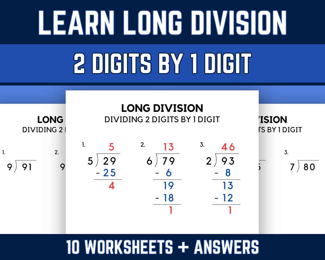 Long Division Practice Worksheets With Answers, 5th Grade Math ...