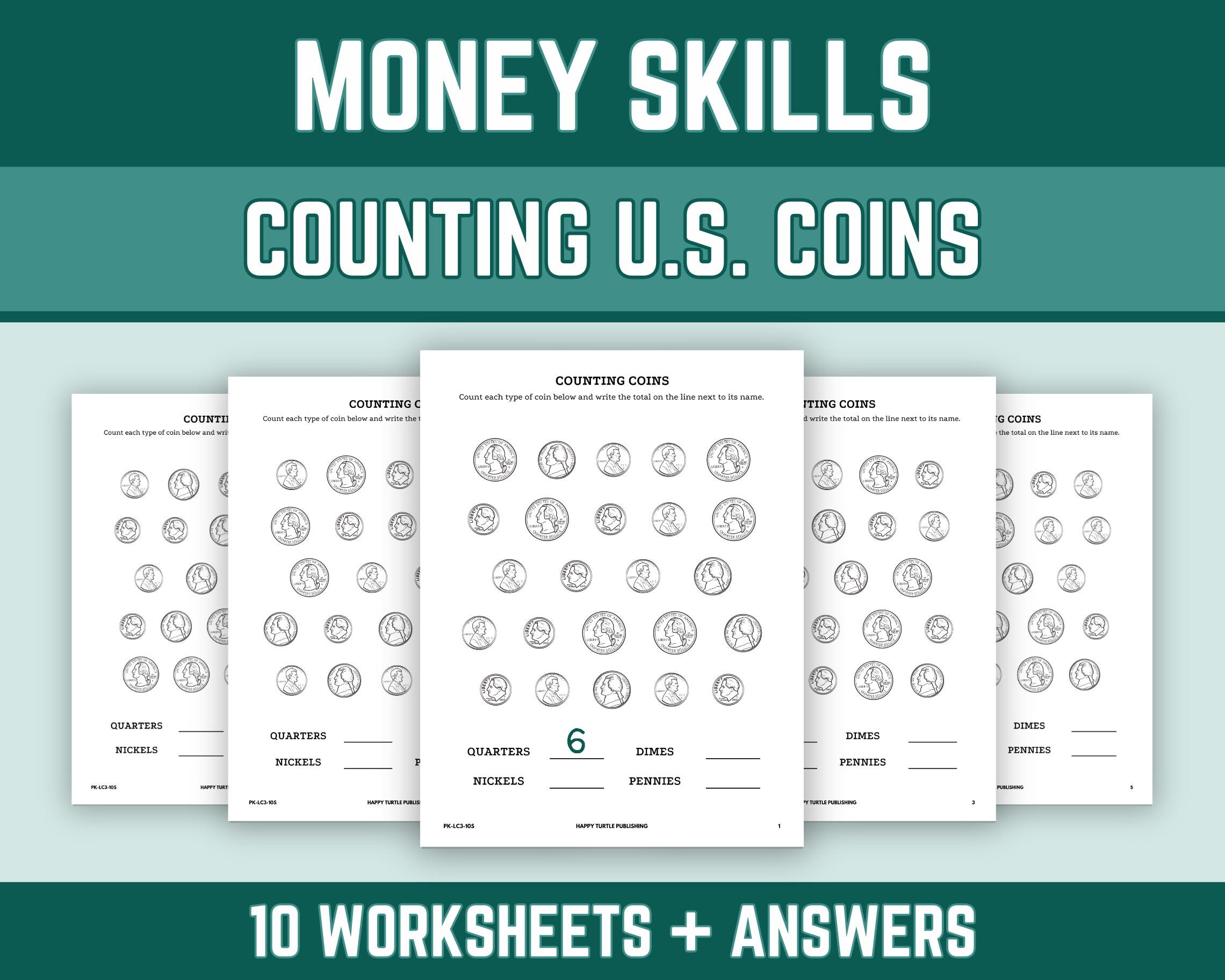 Printable Coin Worksheets, Identifying U.S. Coins, Counting Change ...