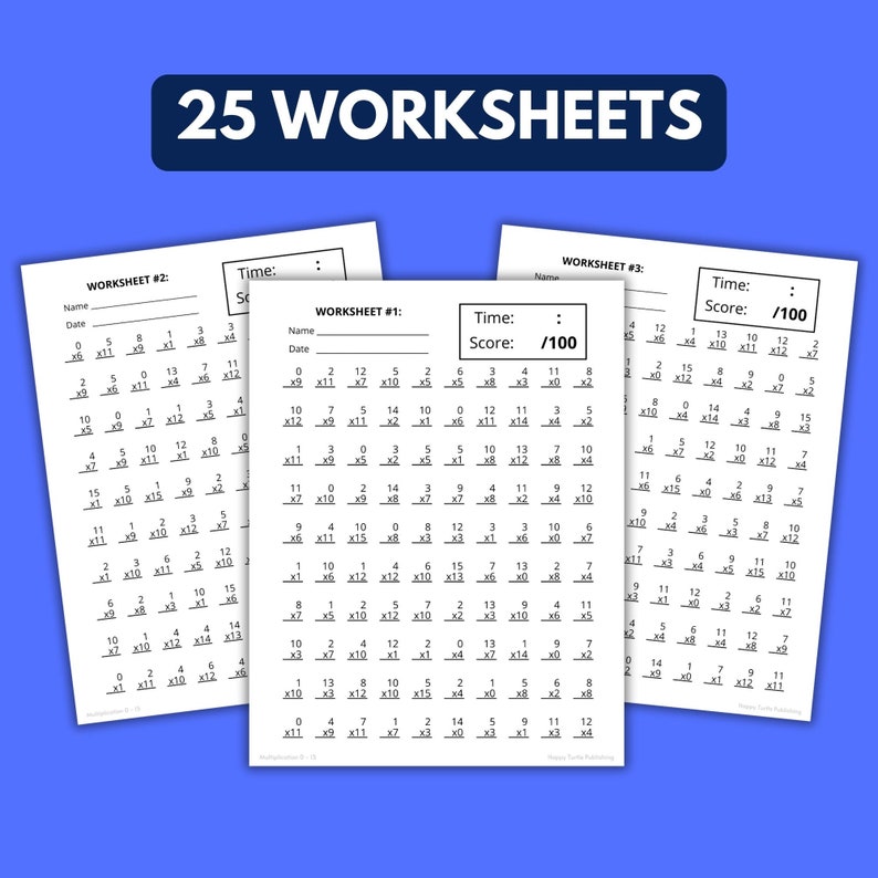 Multiplication Facts 0 to 15 Worksheets, Multiplying Practice Timed ...