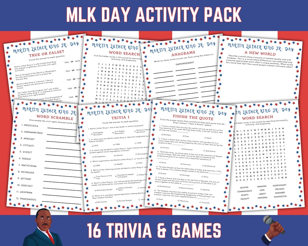 MLK Day Trivia and Games Bundle, Martin Luther King Jr Classroom ...