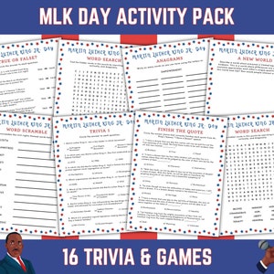 MLK Day Trivia and Games Bundle, Martin Luther King Jr Classroom ...