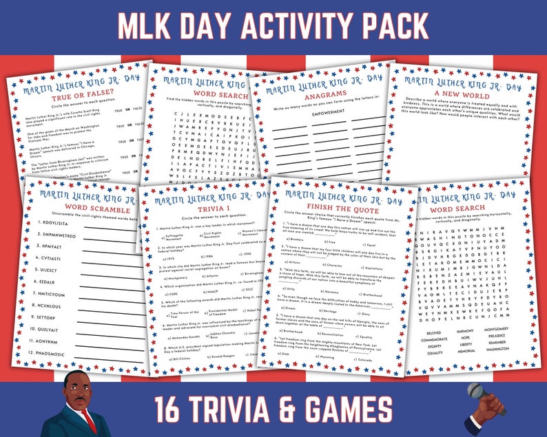 MLK Day Trivia and Games Bundle, Martin Luther King Jr Classroom ...
