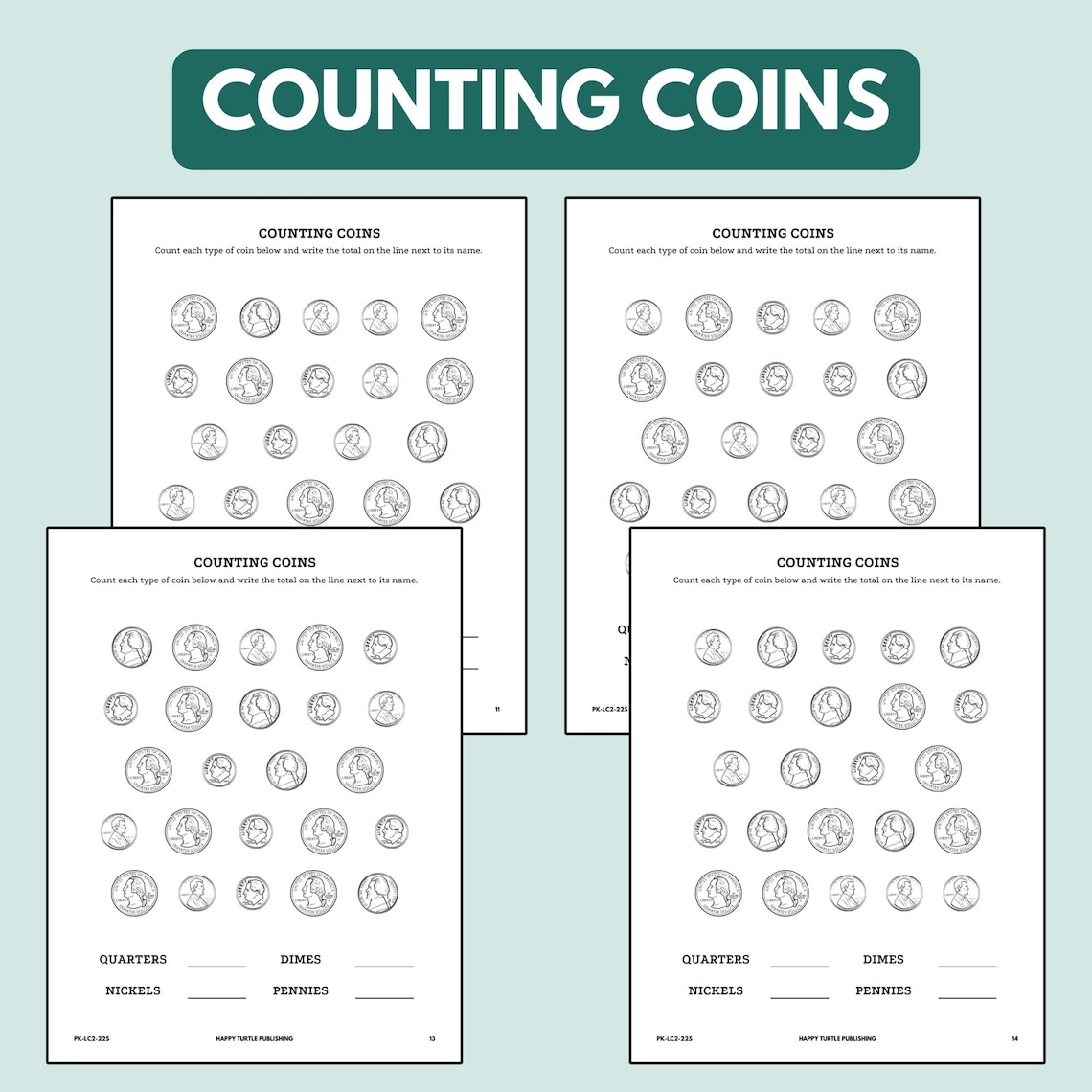 Printable Coin Worksheets, Counting Change, U.S. Money Skills, United ...