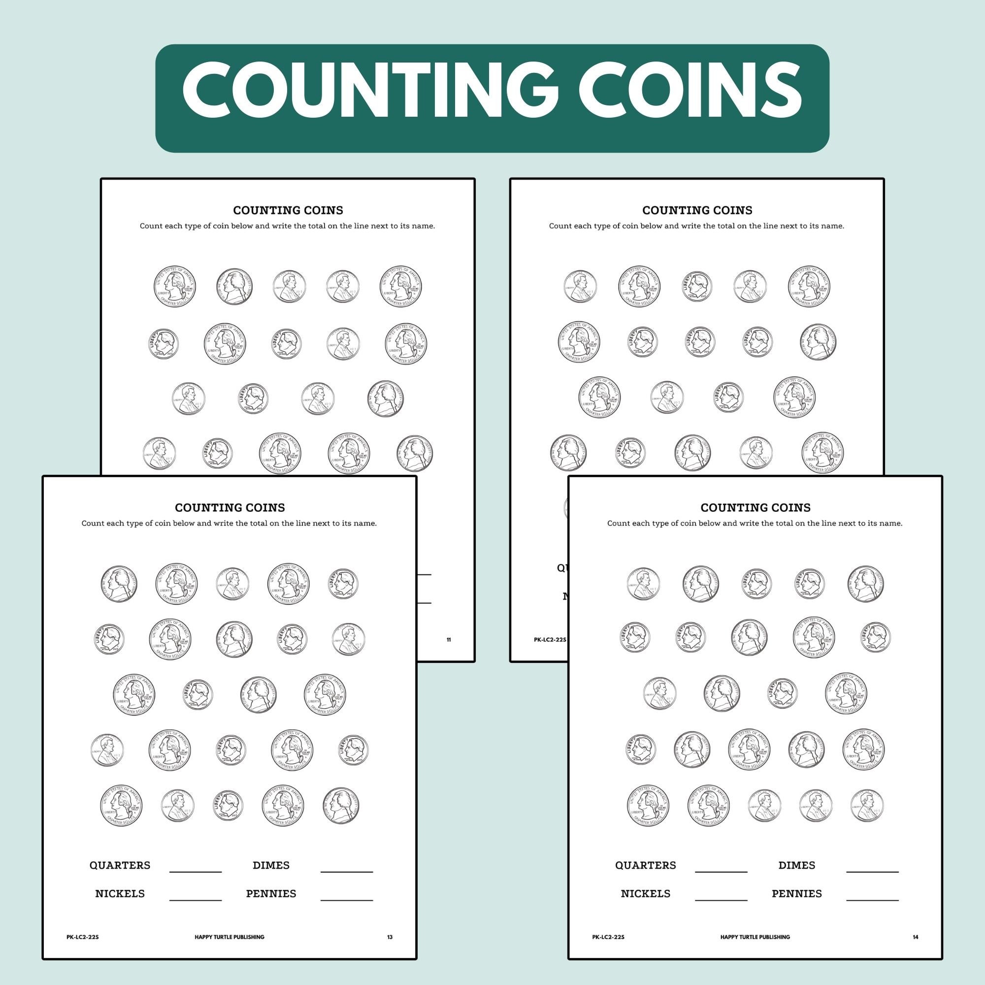Printable Coin Worksheets, Counting Change, U.S. Money Skills, United ...