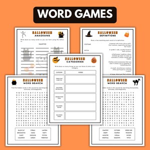 Halloween Activity Pack, Printable Puzzles & Games for Kids and Adults ...