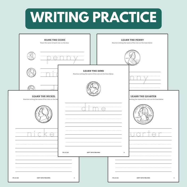 Printable Coin Worksheets, Counting Change, U.S. Money Skills, United ...
