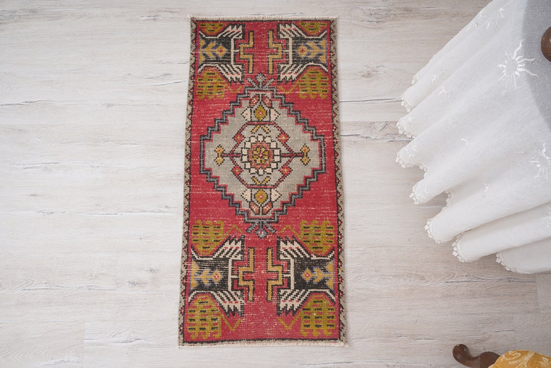 2x3 Rug, Vintage Mini Rug, Oushak Door Mat, Faded Turkish Rug 2x3 ...