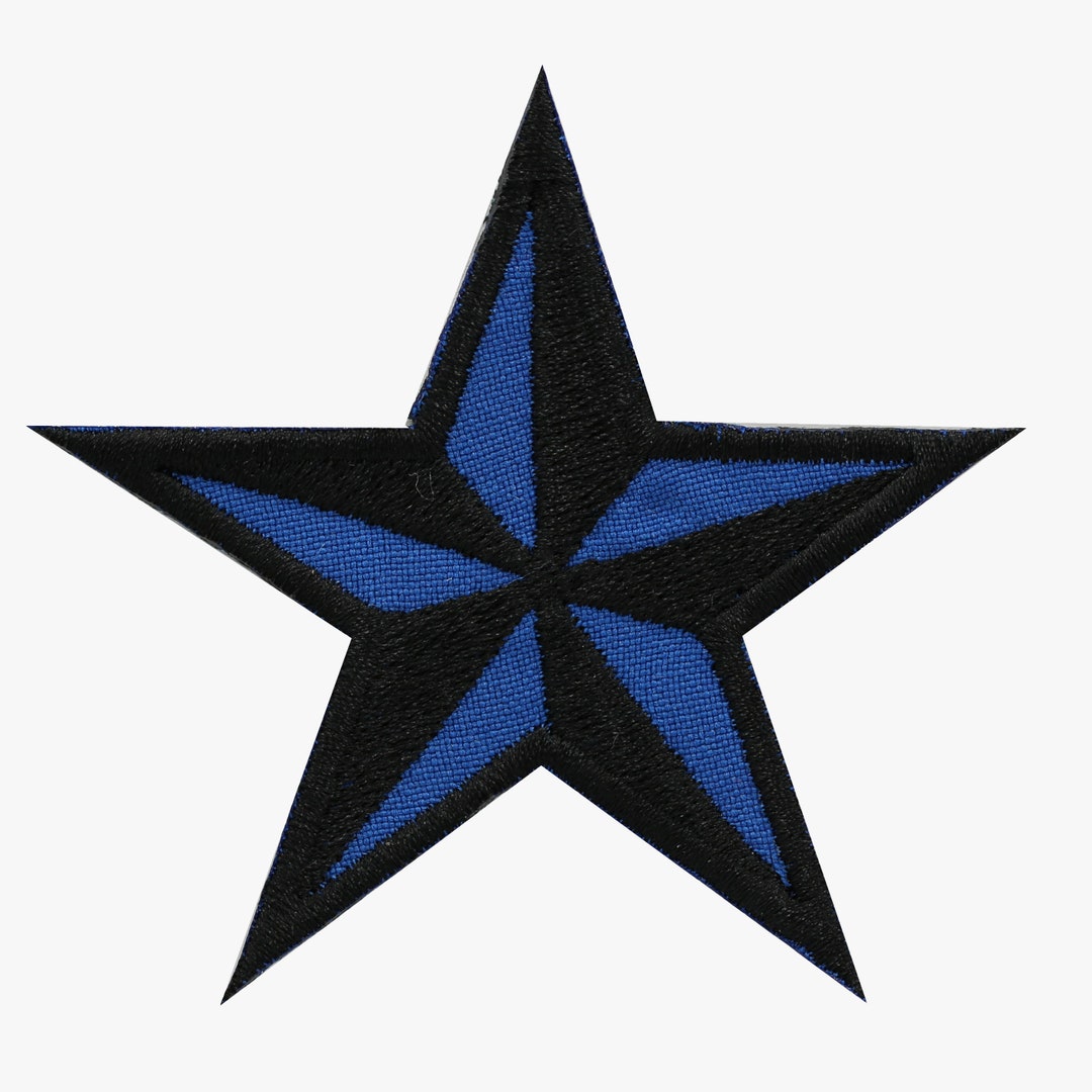 Nautic Star Embroidery Biker Patch Royal Blue - Etsy