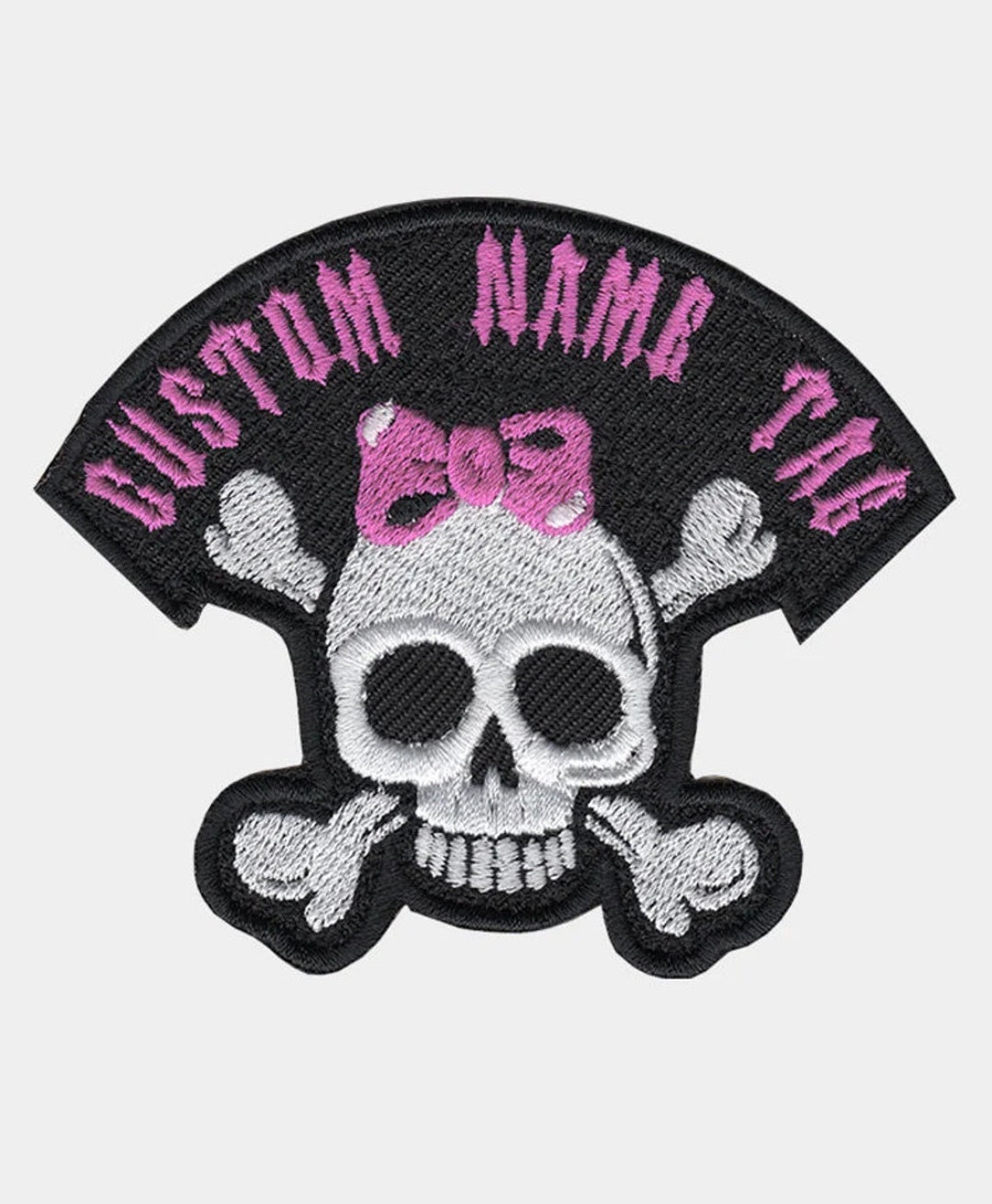 Custom Embroidery Girl Skull Name Tag - Etsy