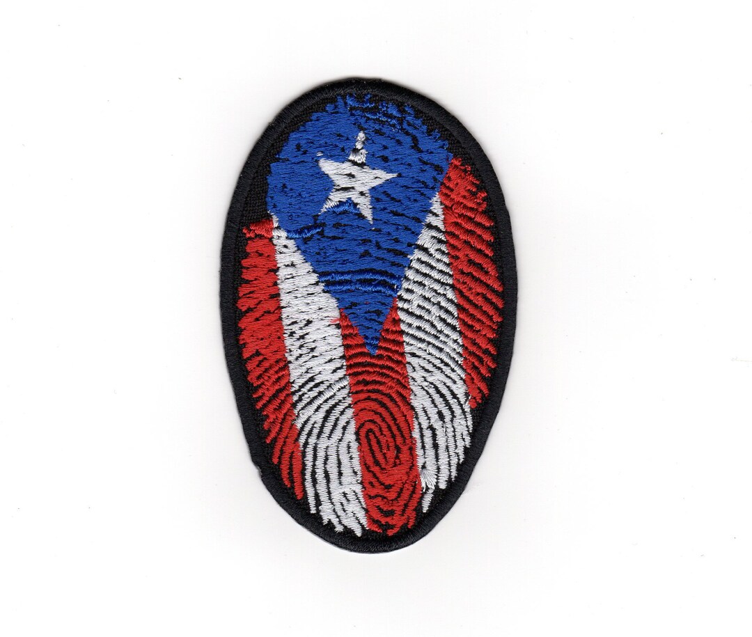 Puerto Rican Finger Print Embroidery Biker Patch - Etsy