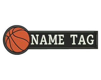 Custom Embroider Basketball Name Tag - Etsy