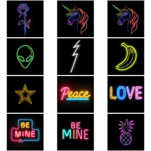 40 Neon Sign Overlays Photo Textures - Etsy