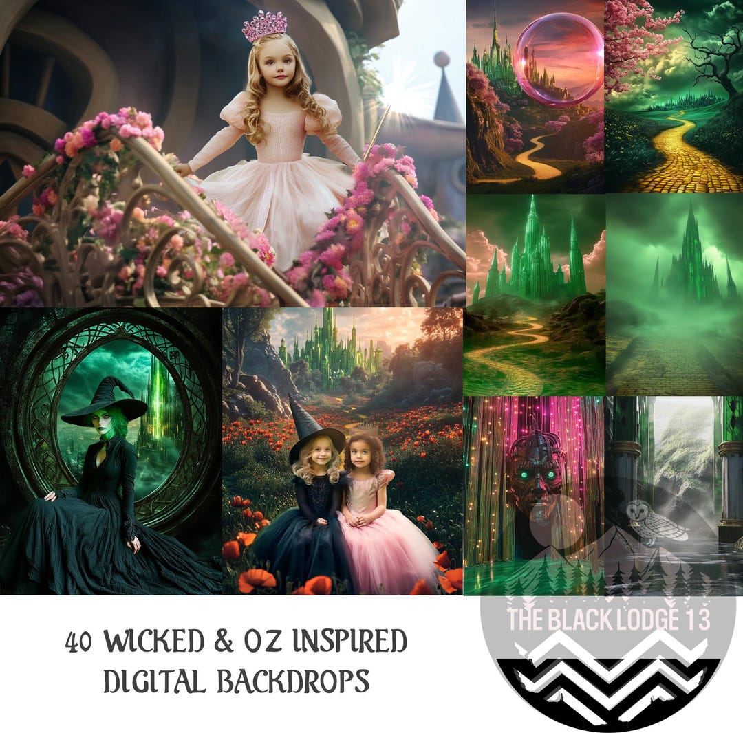 Oz & Wicked Digital Backdrops: 300 DPI, 6500 Px (40 Designs) (digital ...