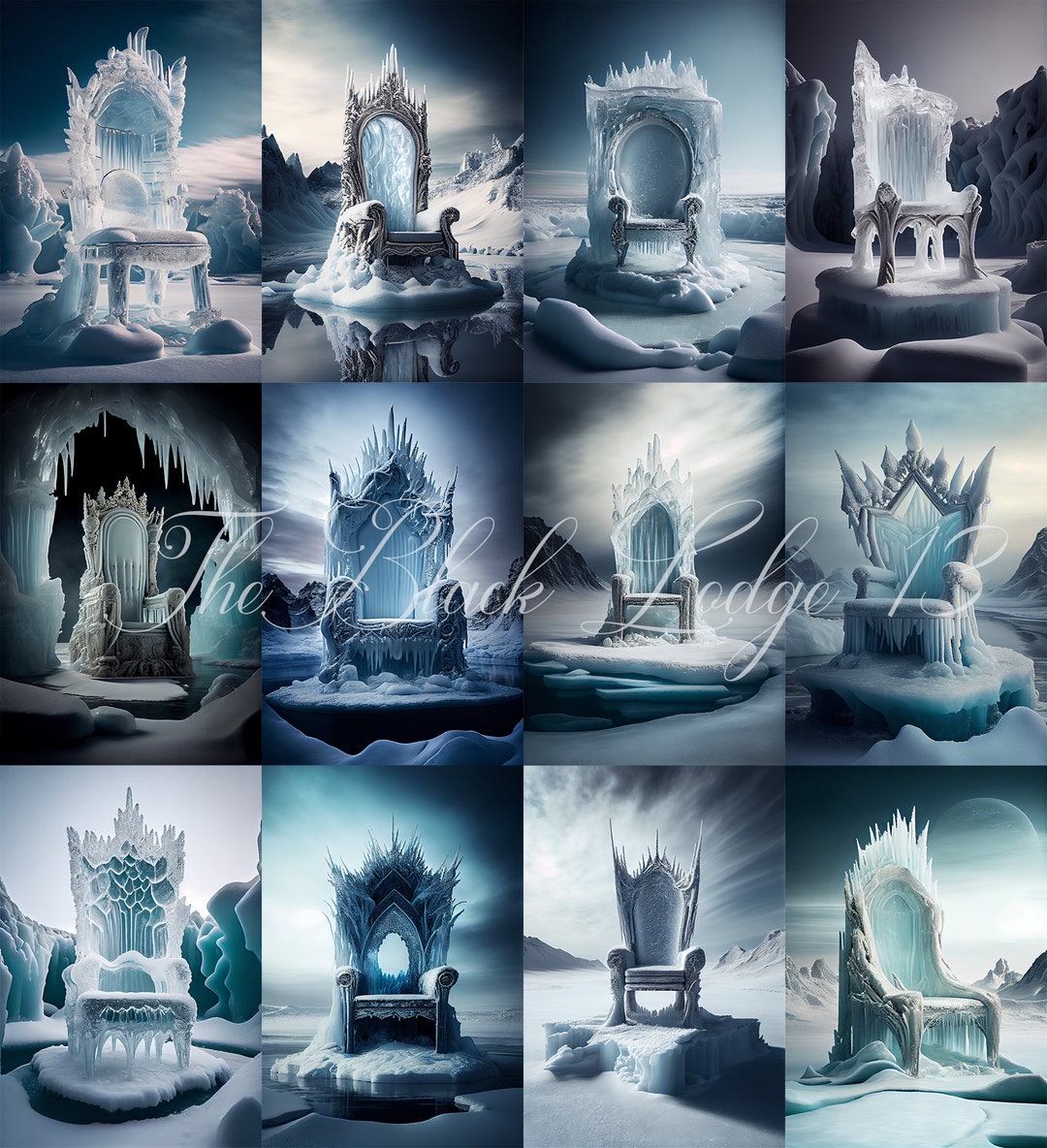 12 Digital Backgrounds for Photographers Ice Thrones - Etsy