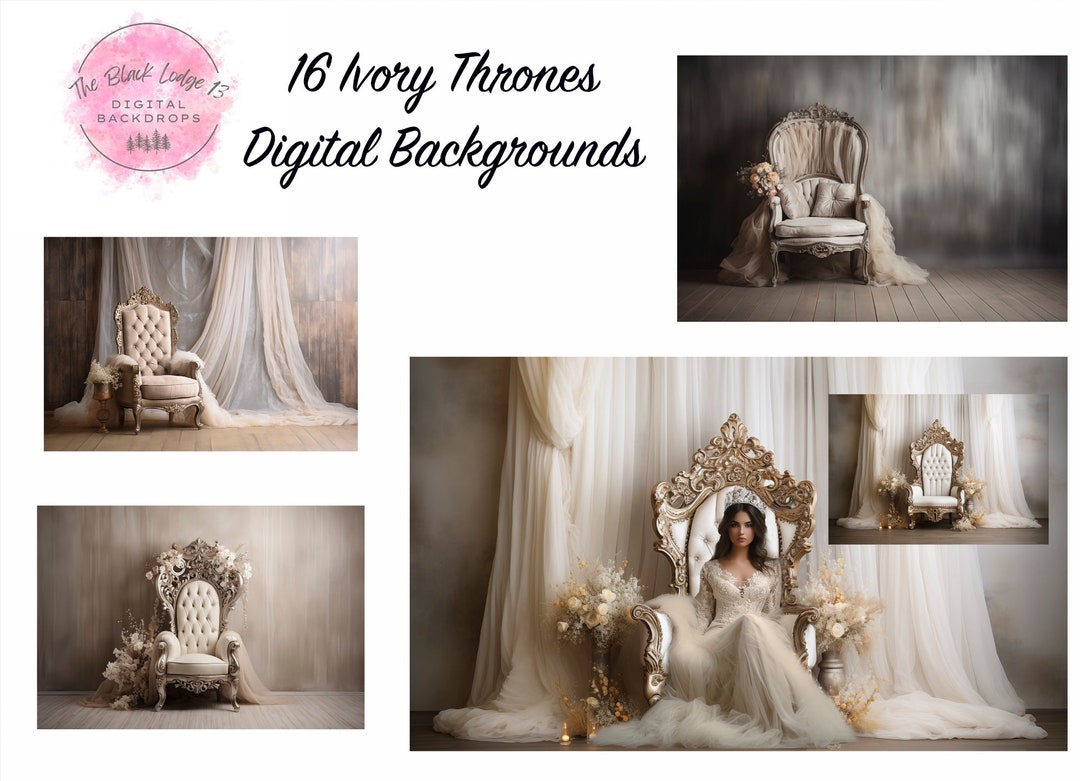 16 Fine Art Ivory Throne Digital Backgrounds - Etsy