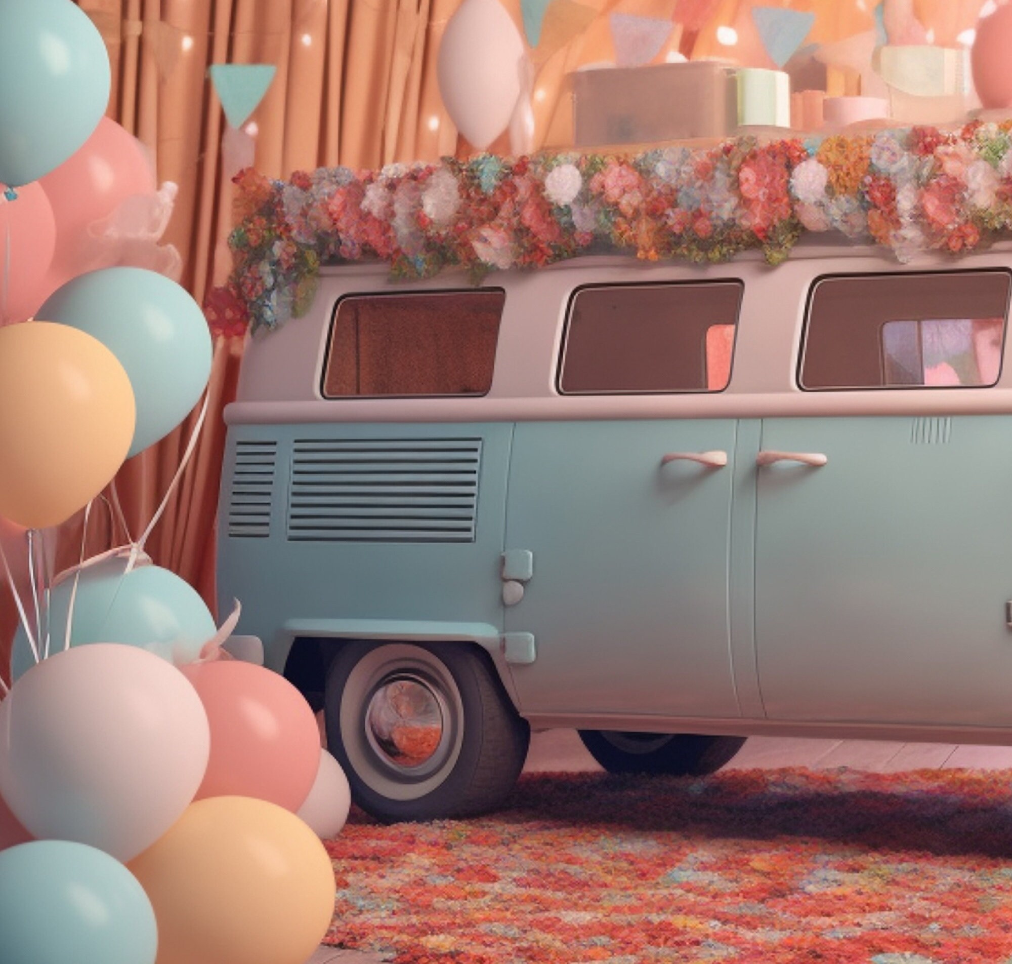 12 Vintage Camper Van Backgrounds Digital Backdrops - Etsy