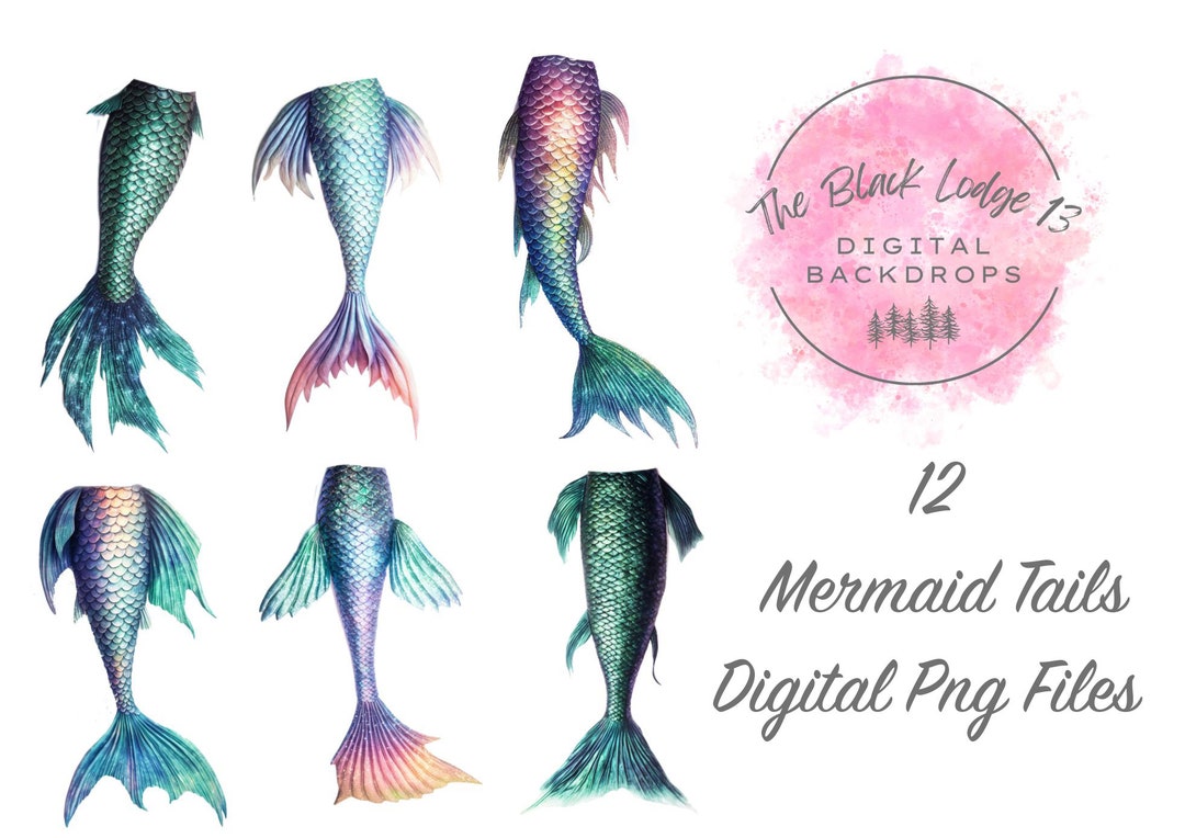 12 Mermaid Tails Digital Png Ties - Etsy