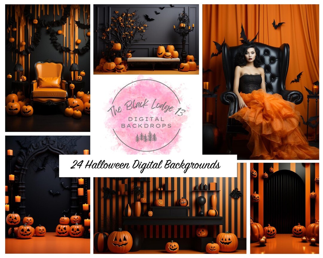 24 Halloween Digital Backgrounds - Etsy