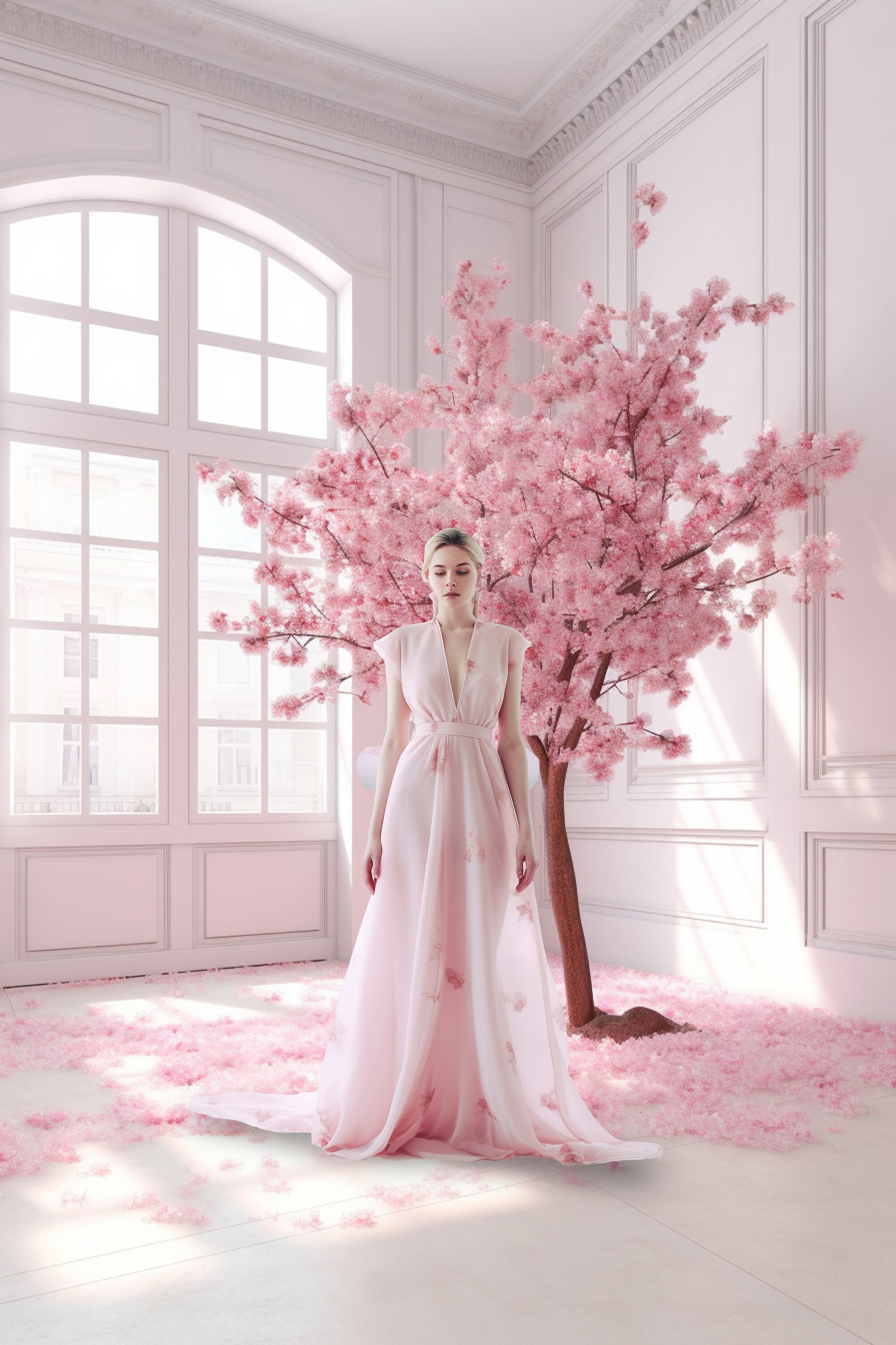 12 Pink Cherry Blossom Rooms Backgrounds Digital Backdrops - Etsy