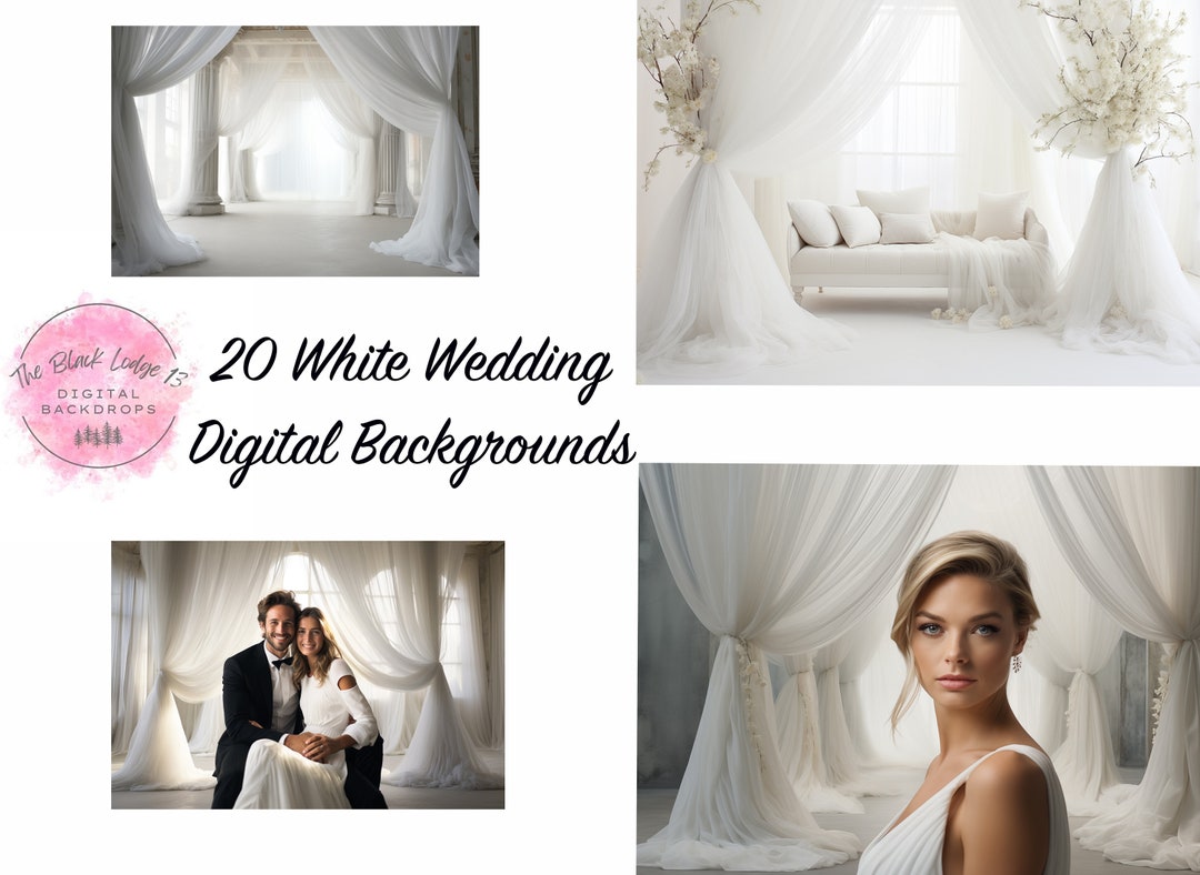 20 White Wedding Digital Backgrounds - Etsy