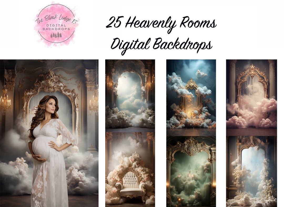 25 Heavenly Rooms Digital Backgrounds - Instant Download - Etsy