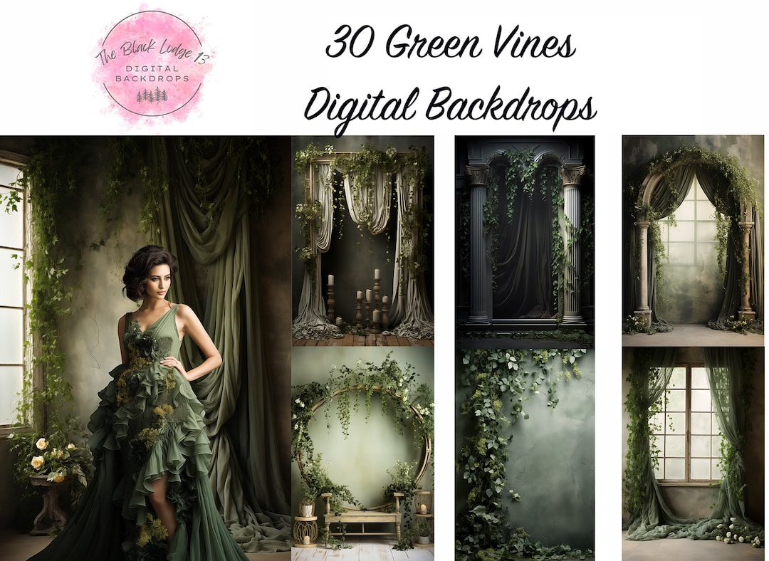 30 Green Vines Digital Backgrounds - Instant Download - Etsy