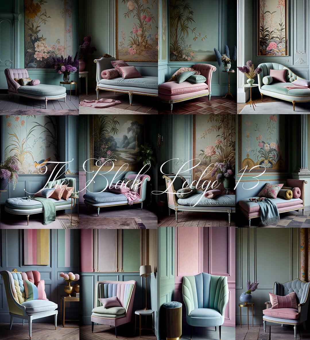 12 Digital Backgrounds for Photographers Pastel Chair Set - Etsy