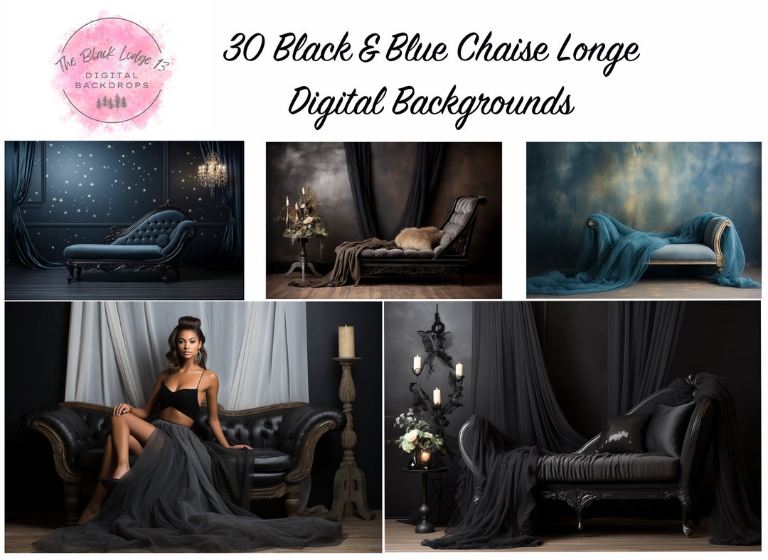 30 Blue & Black Chaise Longe Digital Backgrounds - Etsy