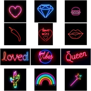 40 Neon Sign Overlays Photo Textures - Etsy