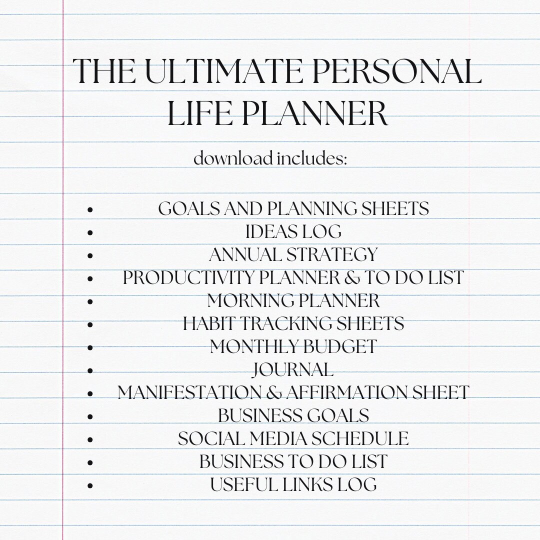 The Ultimate Personal Life Planner - Google Sheets Productivity, Habit ...