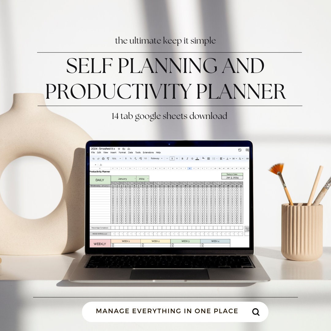The Ultimate Personal Life Planner - Google Sheets Productivity, Habit ...