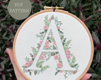 Beautiful E Embroidery PDF Pattern - Etsy
