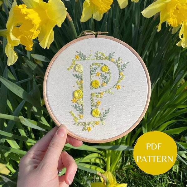 Letter P Embroidery - Etsy
