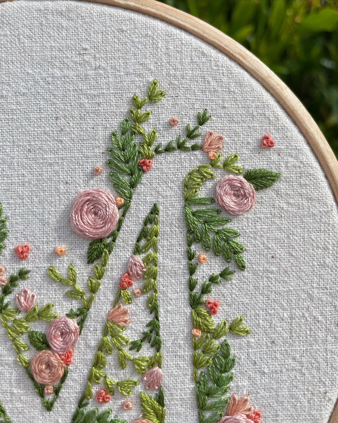 Floral ‘M’ Embroidery PDF Pattern - Etsy