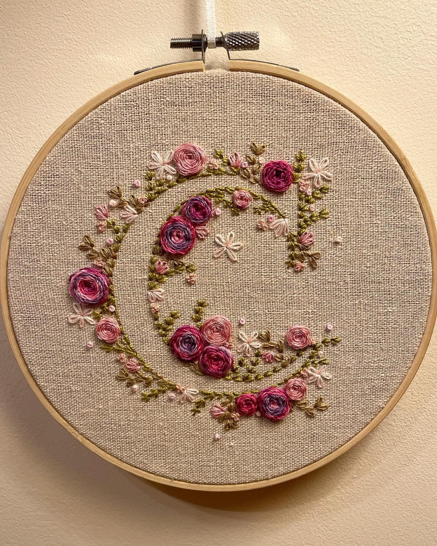 A Beautiful Floral Embroidery Pdf Pattern for the Letter ‘C’. - Etsy