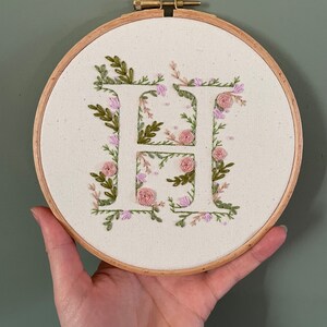 Pretty ‘H’ Embroidery PDF Pattern - Etsy
