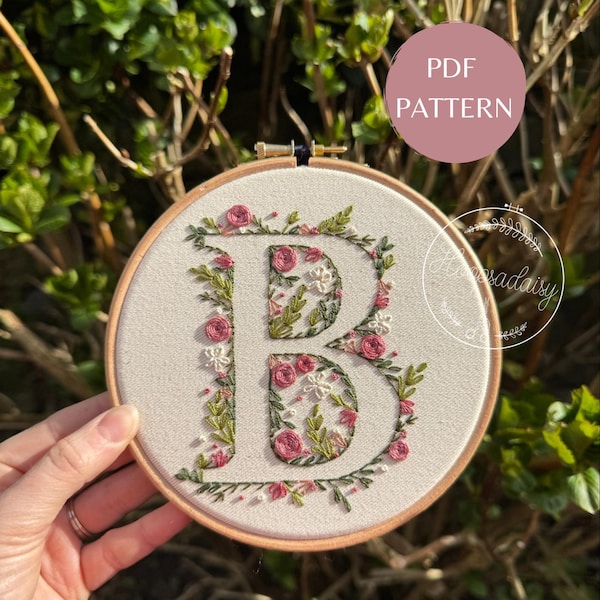 Letter B Embroidery - Etsy