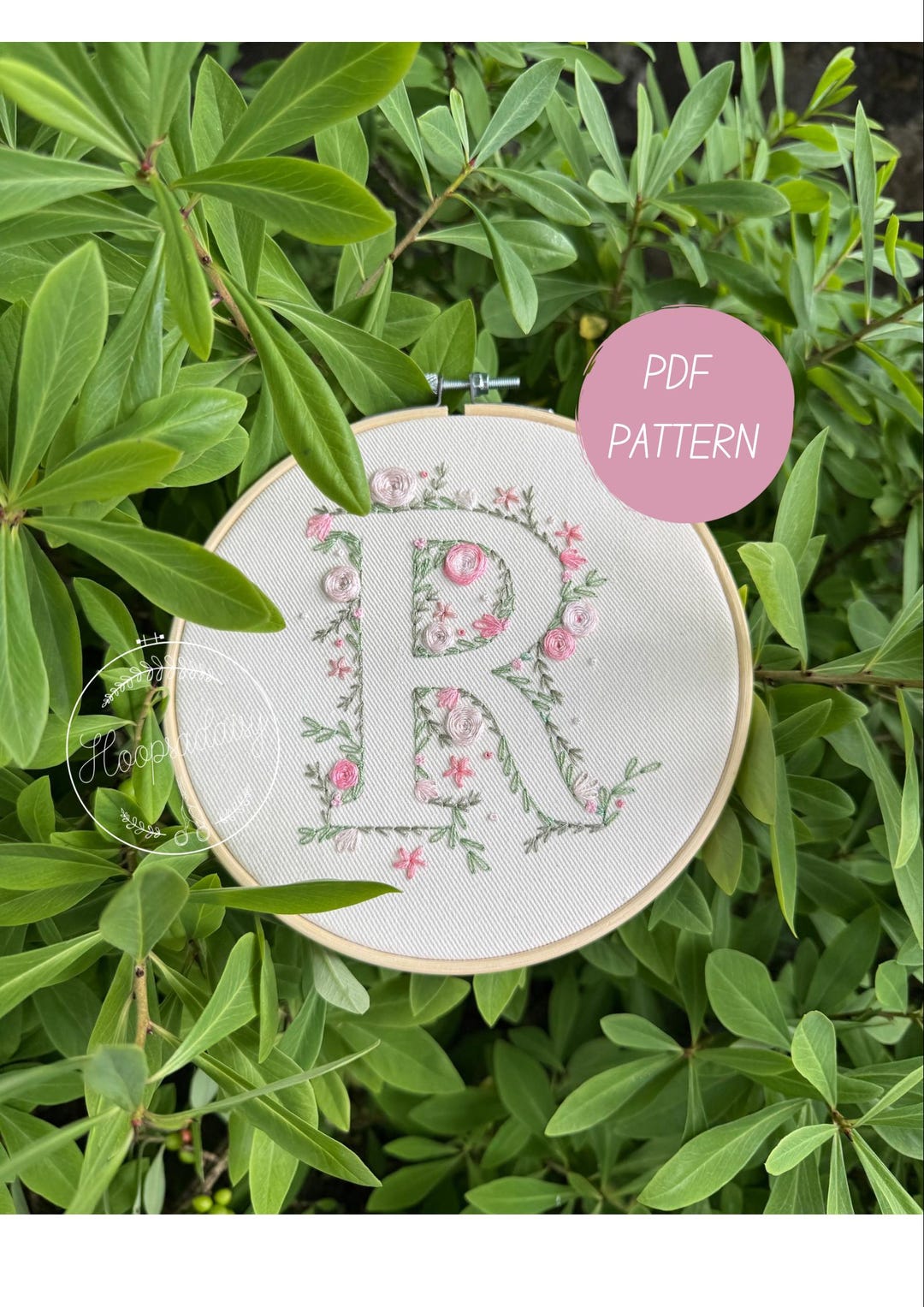 A Beautiful Floral PDF for the Letter R, Floral Pdf R Embroidery ...