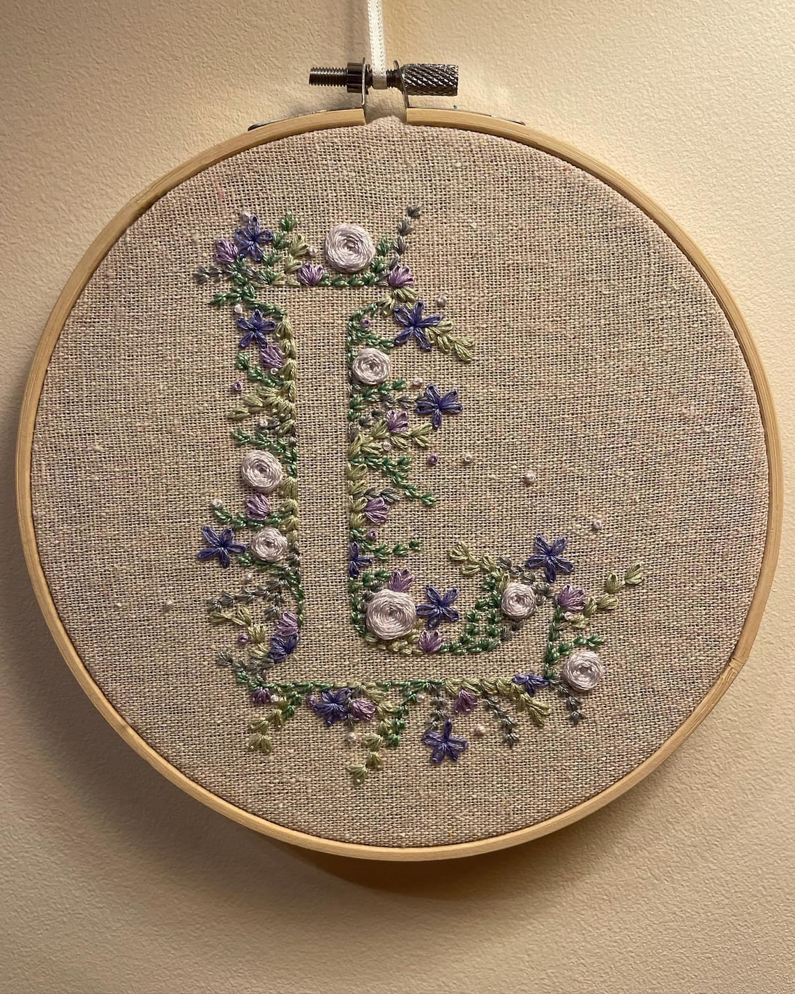 Pretty ‘L’ Embroidery PDF Pattern, Embroidery Pattern, L Embroidery - Etsy