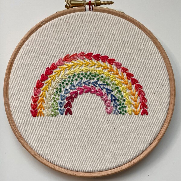 Rainbow Embroidery - Etsy UK