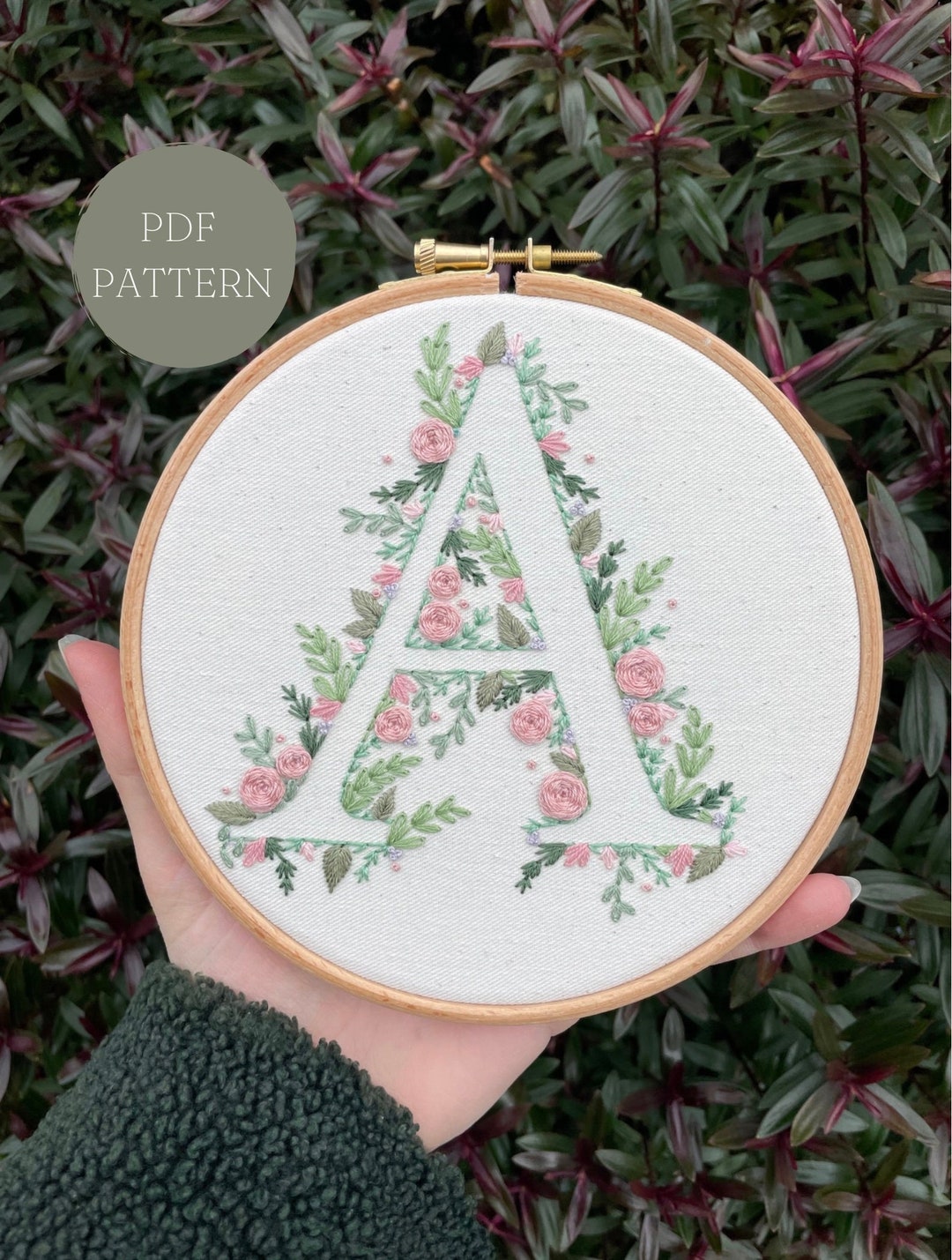 Beautiful ‘A’ Embroidery PDF Pattern. - Etsy