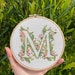Floral ‘M’ Embroidery PDF Pattern - Etsy