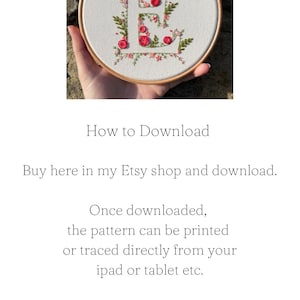 Beautiful ‘E’ Embroidery PDF Pattern - Etsy