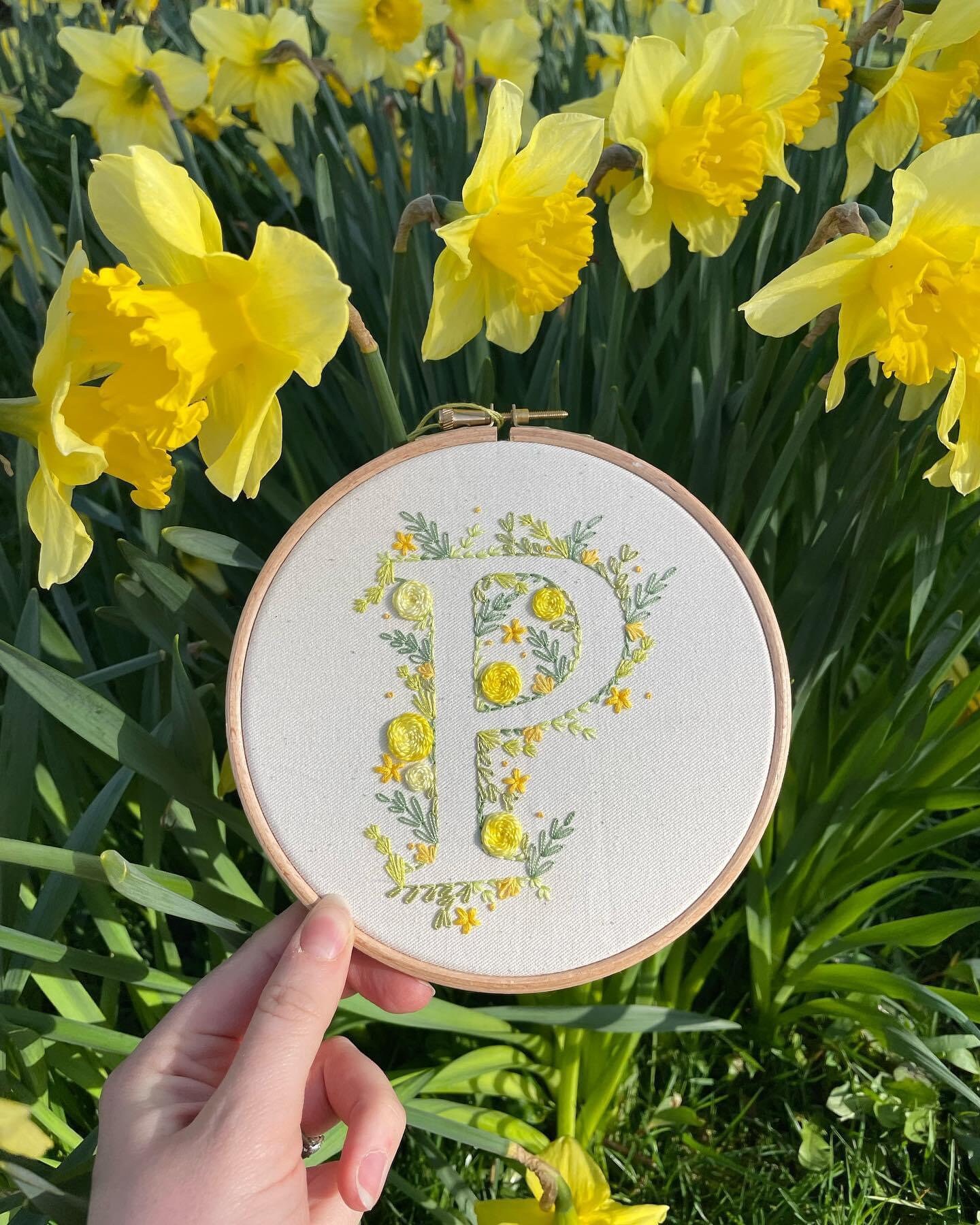 A Beautiful, Floral Pdf Embroidery Pattern for the Letter P. - Etsy
