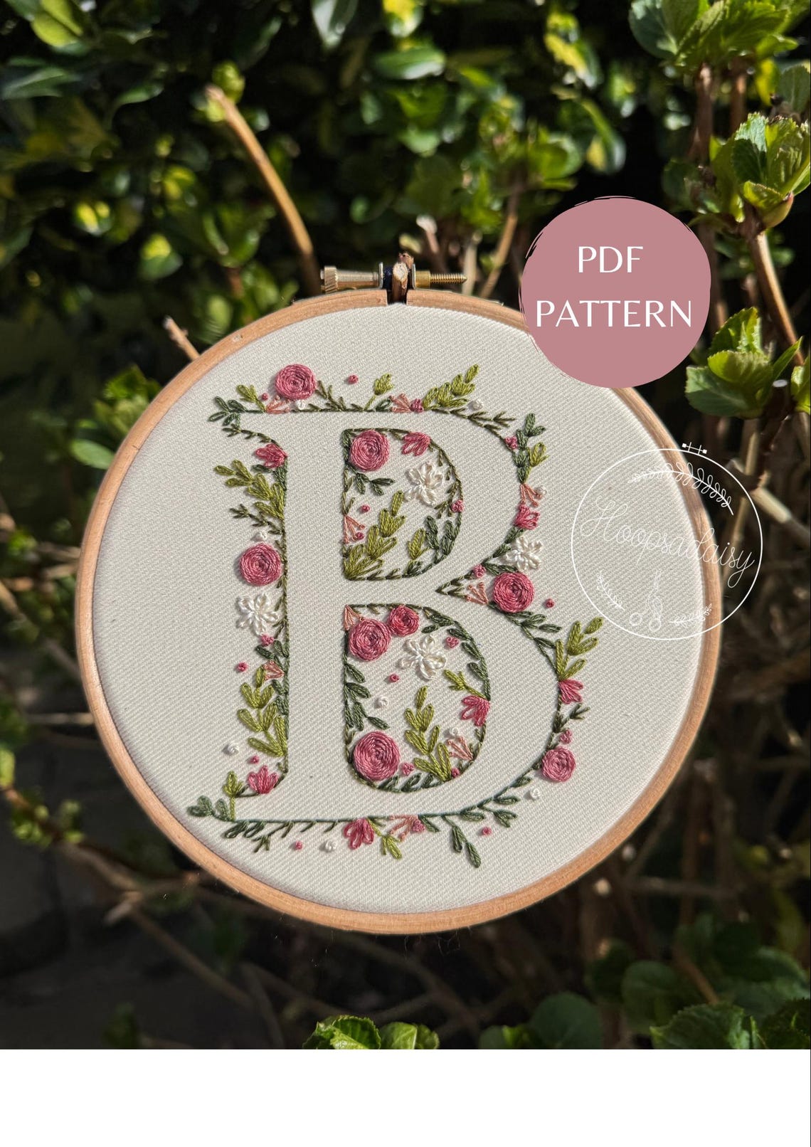 A Beautiful Floral PDF for the Letter B, Floral Pdf B Embroidery ...