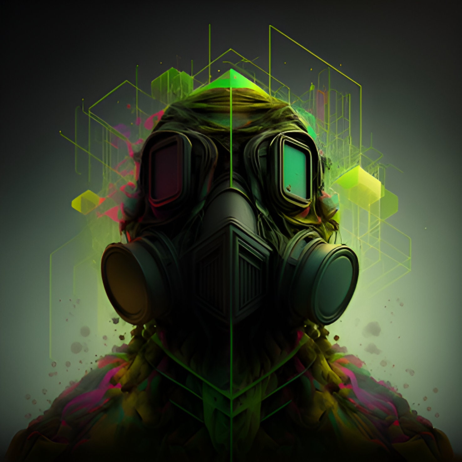 Green Gas Mask Wallpaper
