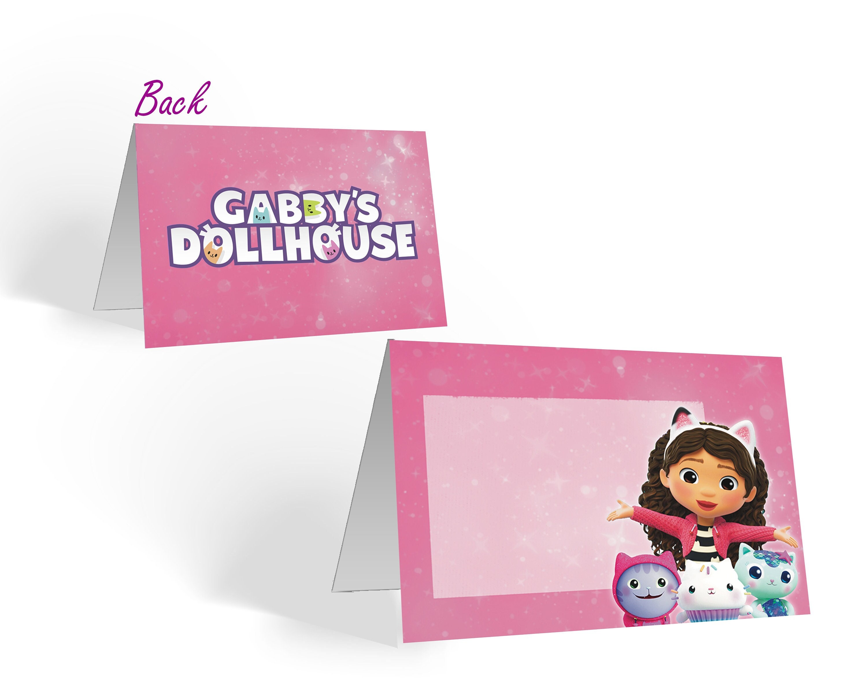 14 Different Gabby Dollhouse Girl Birthday Party Pink Food Label, Gabby ...