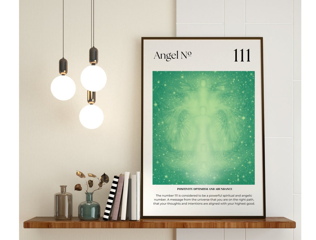 Angel Number 111, Positive Affirmation Poster, Green Aesthetic Angel ...