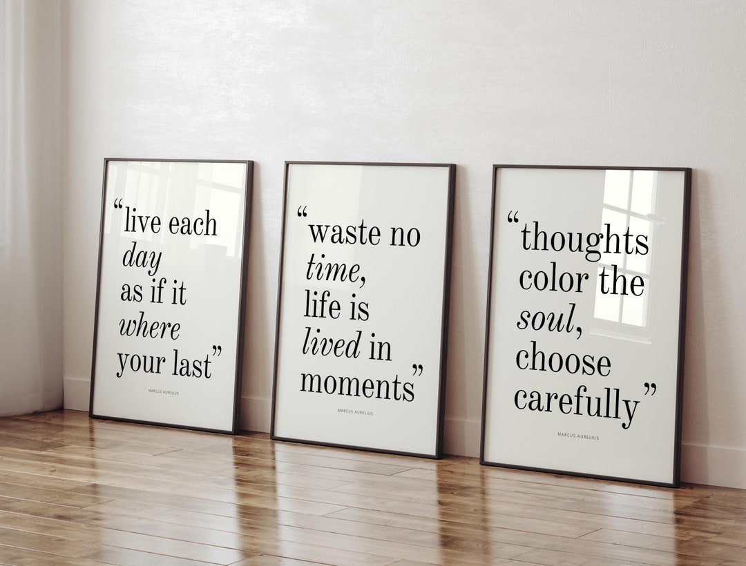 Stoicism Prints, Stoic Art, Philosophy Poster, 3 Piece Wall Art Set ...